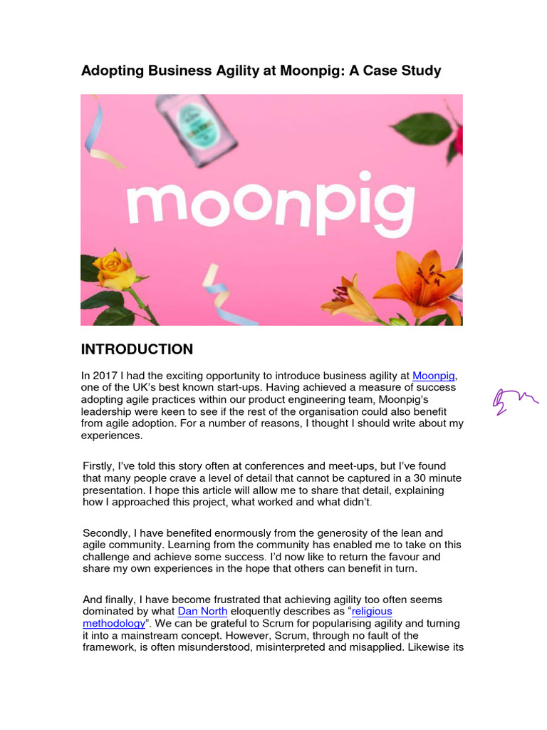 Moonpig Agile Case Study | PDF | Agile Software Development | Customer Relationship Management
