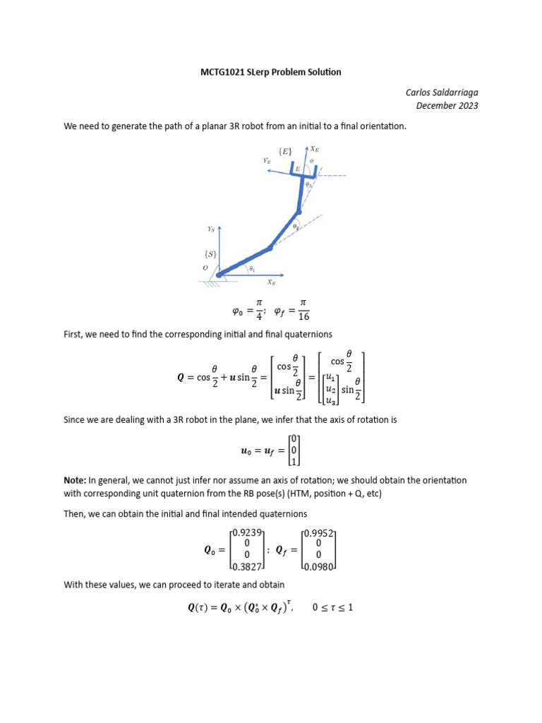 SLerp Problem Solution | PDF | Mathematical Objects | Mathematics