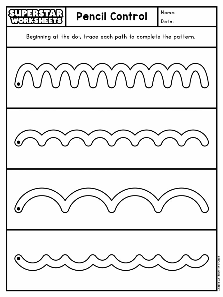 Pencil Control Worksheets Open Path 3 | PDF