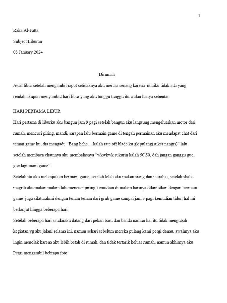 Refleksi Semester 1 Informatika (Raka Al-Fatta X-1) - 1 | PDF | Pengembangan Diri