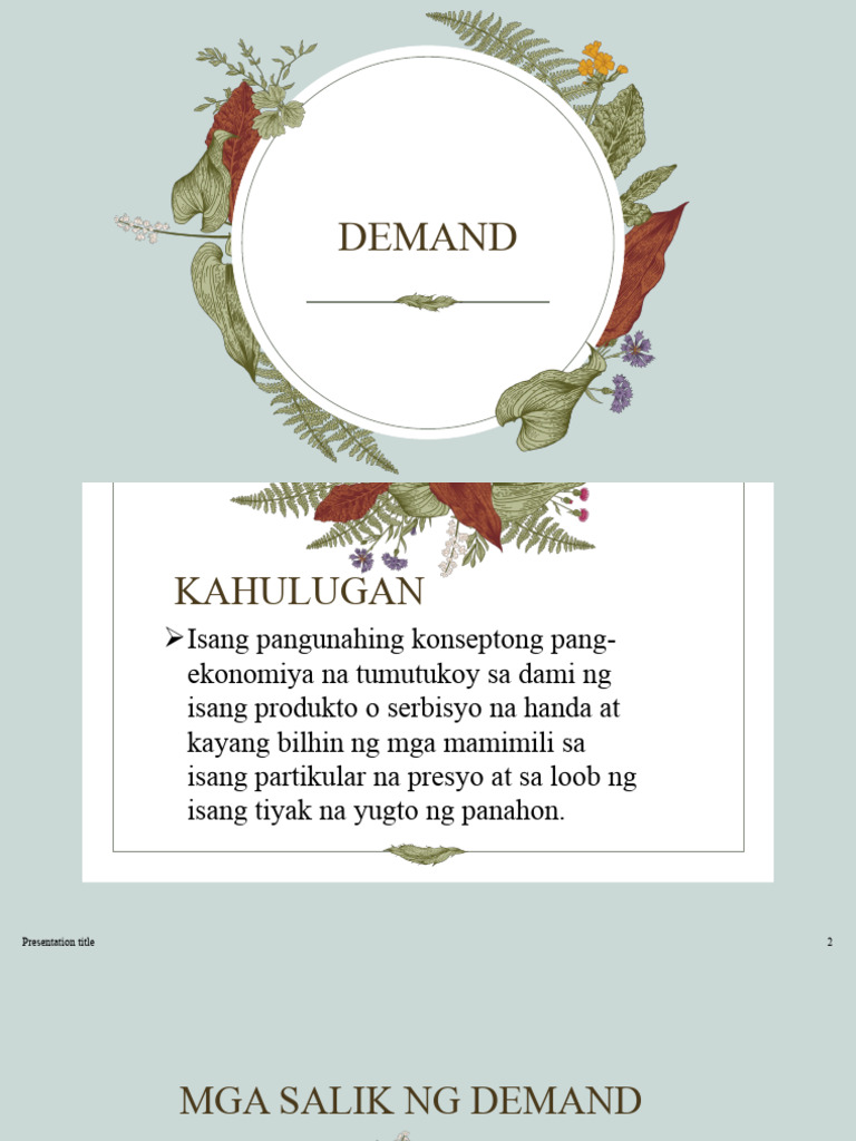 DEMAND at Mga Salik NG Demand | PDF