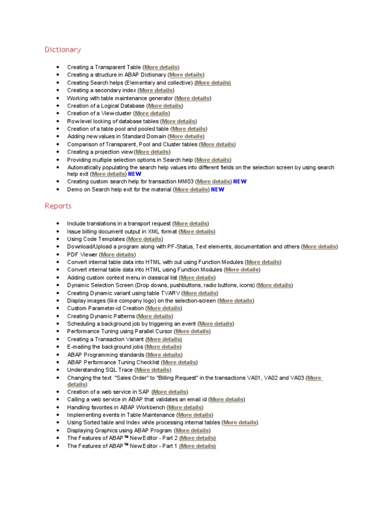 Sap Technical All Pdf Object Computer Science Class Computer Programming