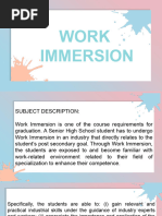 Grade 12 Work Immersion Guide | PDF | Learning | Teachers