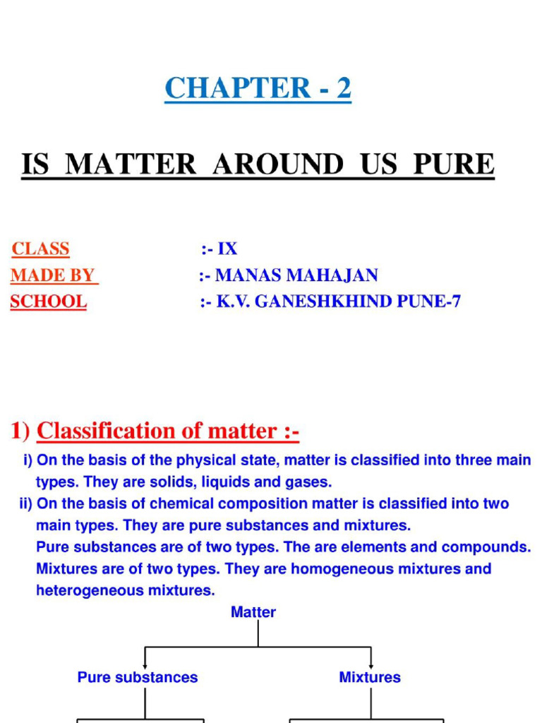 Is Matter Around Us Pure | PDF