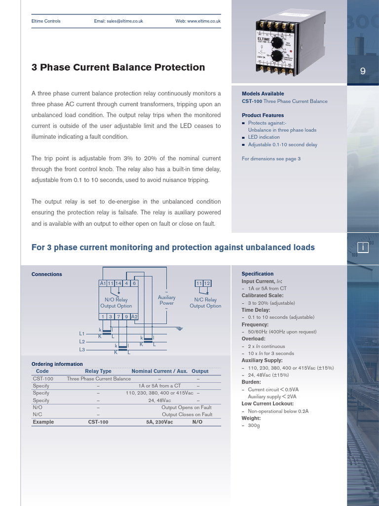 3 Phase Current Balance Protection | PDF