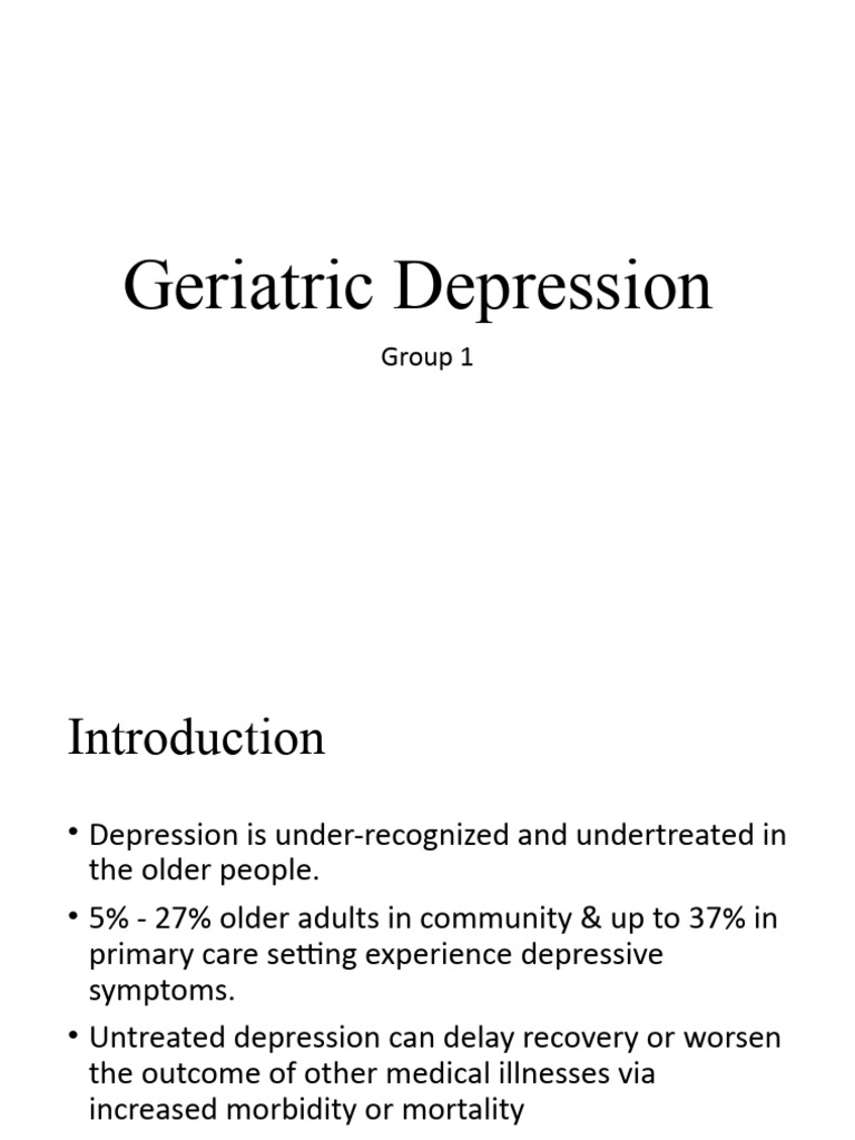 Geriatric Depression | PDF | Major Depressive Disorder | Dementia