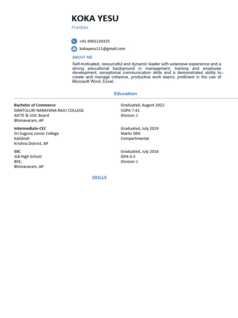 Sample Smart and Balanced Resume | PDF