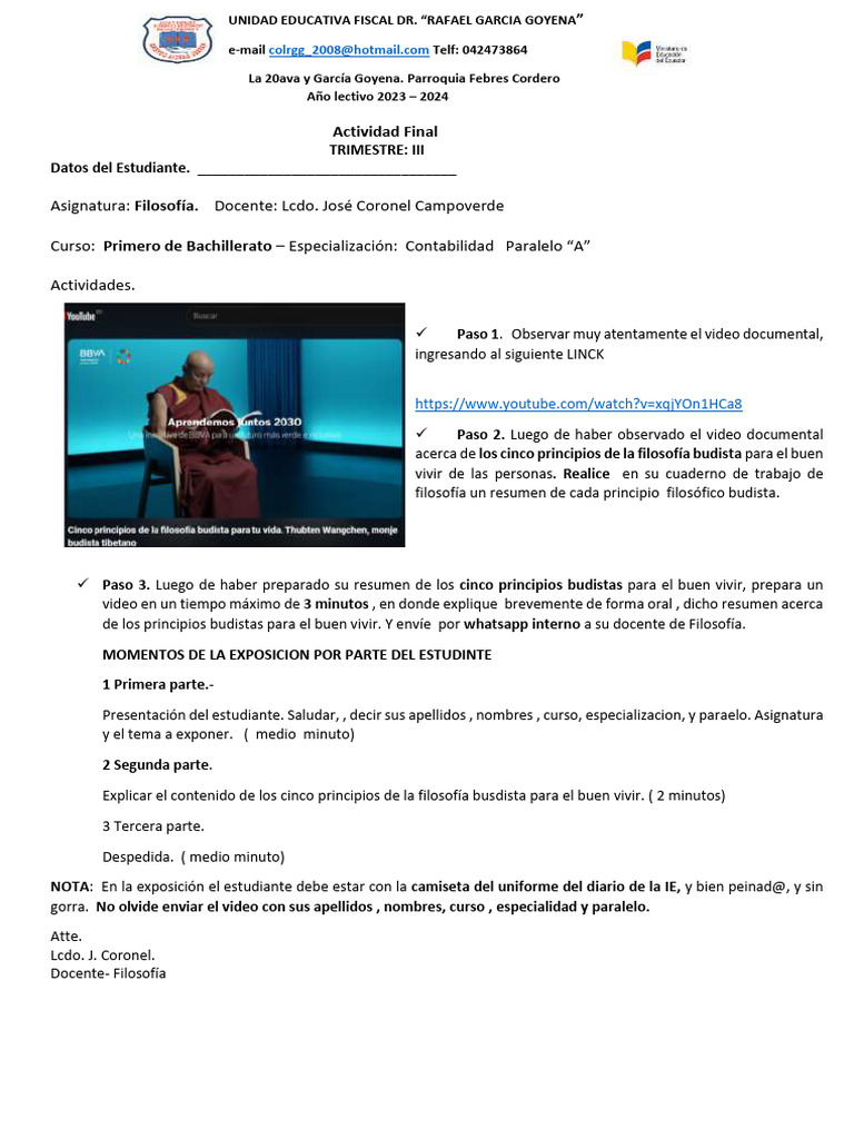 Actividad-Final - Filosofía - 1A - Contabilidad | PDF