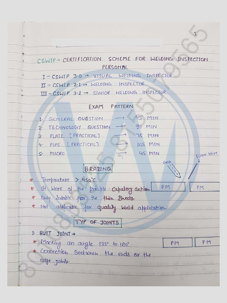 Cswip 3.1 Notes | PDF | Technology & Engineering