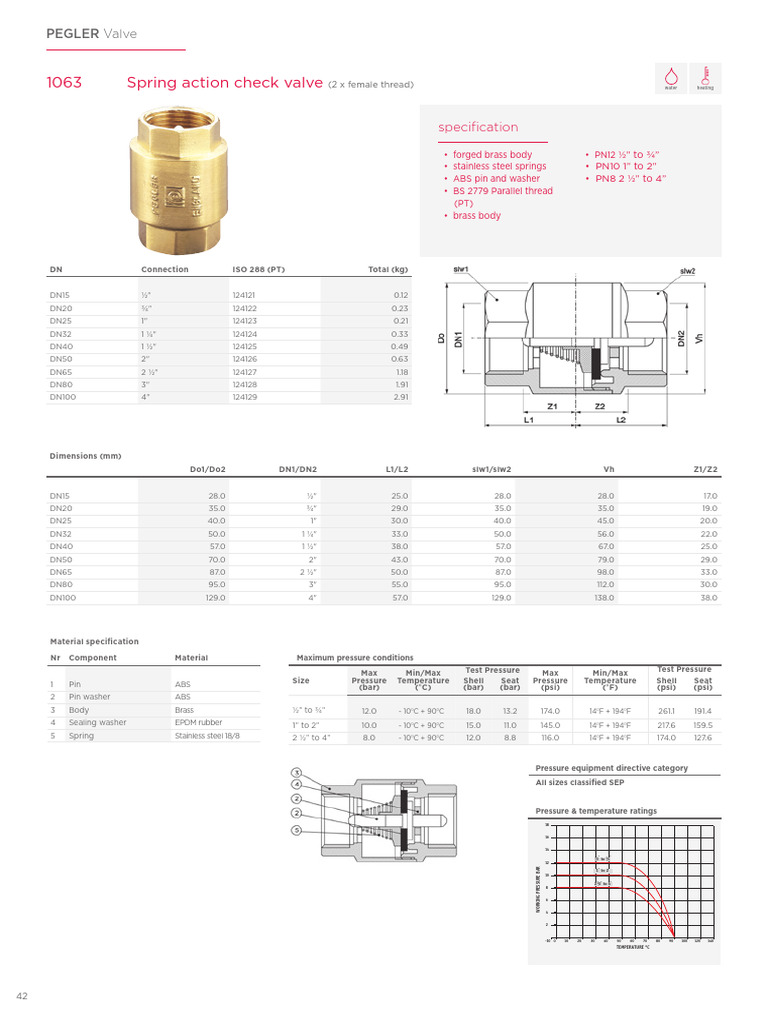 1063 Spring Action Check Valve | PDF | Industrial Processes | Building ...