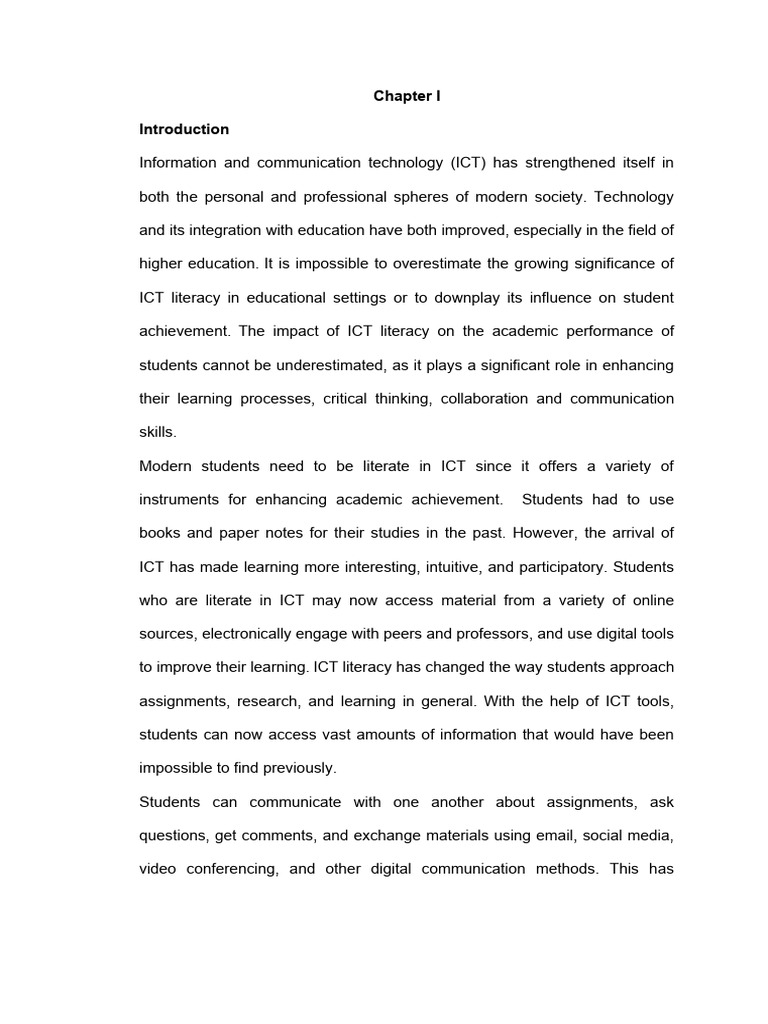 The Impact of The ICT Literacy On The Academic Performance of The ...