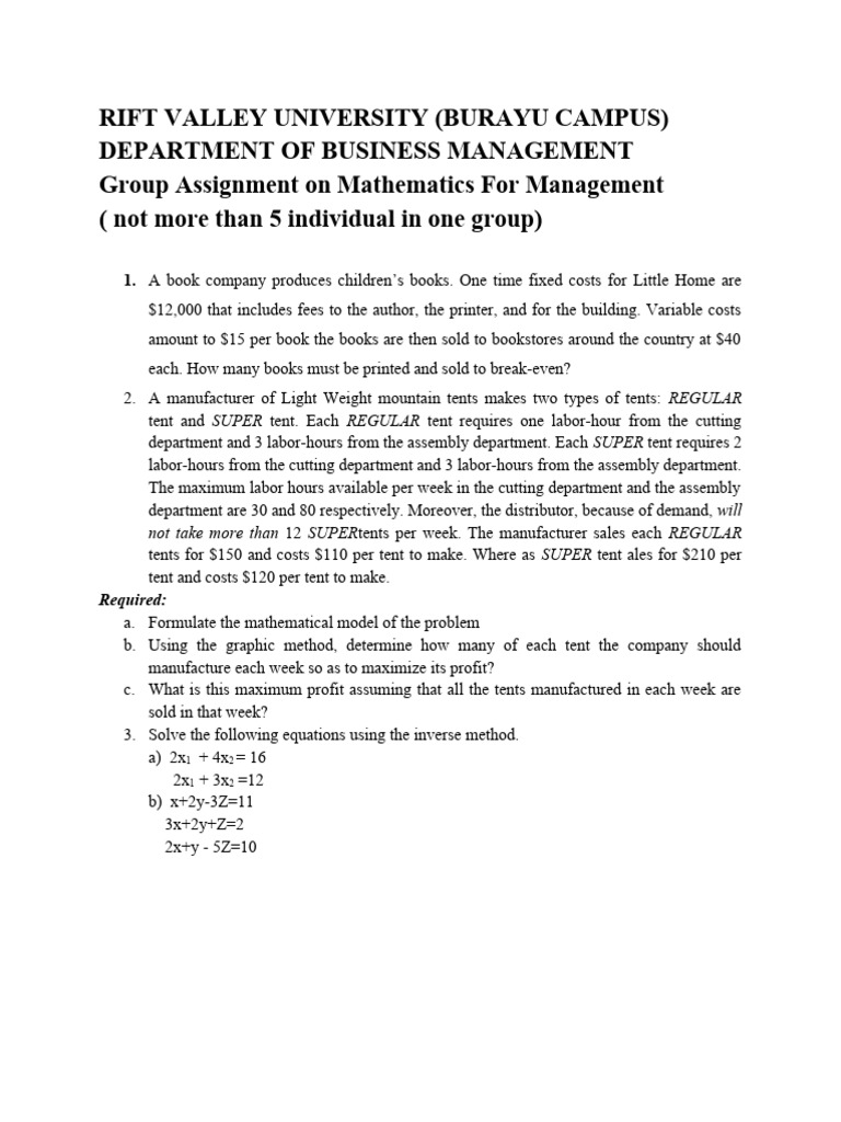 Mathematics For Management | PDF | Interest | Business Economics