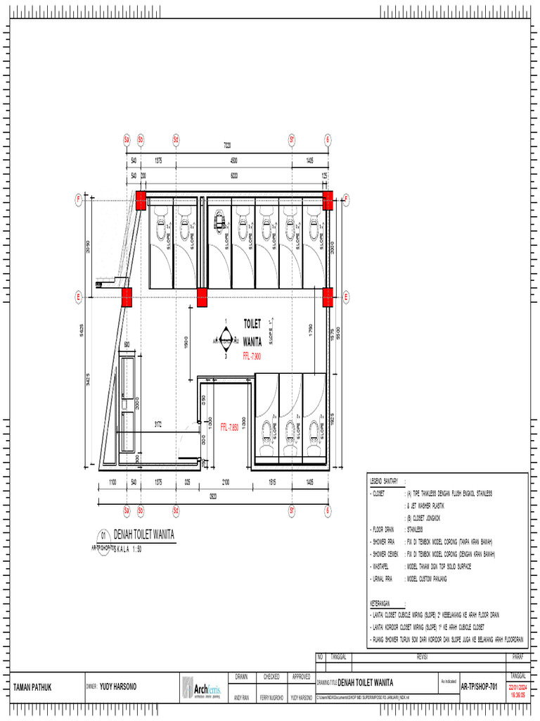 Draft Toilet Bangunan Utama 22.01.2024 | PDF | Toilet | Water