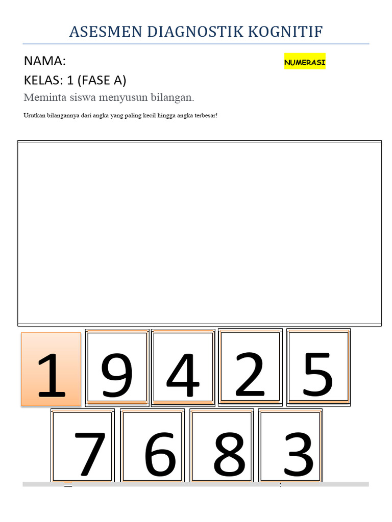 Asesmen Diagnostik Kognitif Kelas 1 | PDF | Metode & Bahan Ajar