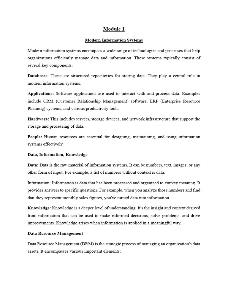 Module 1 - ITM | PDF | Databases | Relational Database