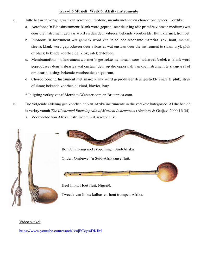 Graad6 Sang Week8 Beplanning | PDF