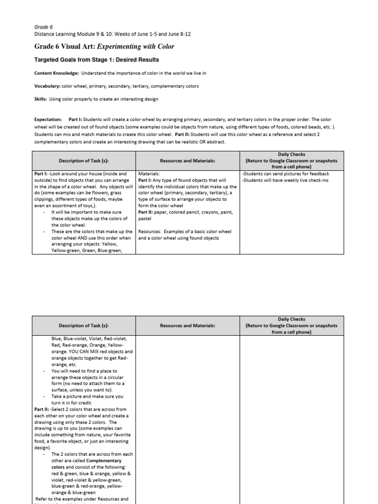 Grade 6 Visual Arts Module 9 Module 10 | PDF | Color | Graphic Design