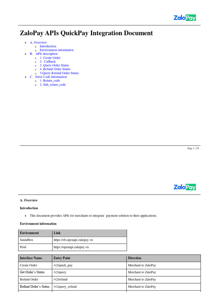 ZaloPay API QuickPay Integration | PDF | Json | Callback (Computer ...