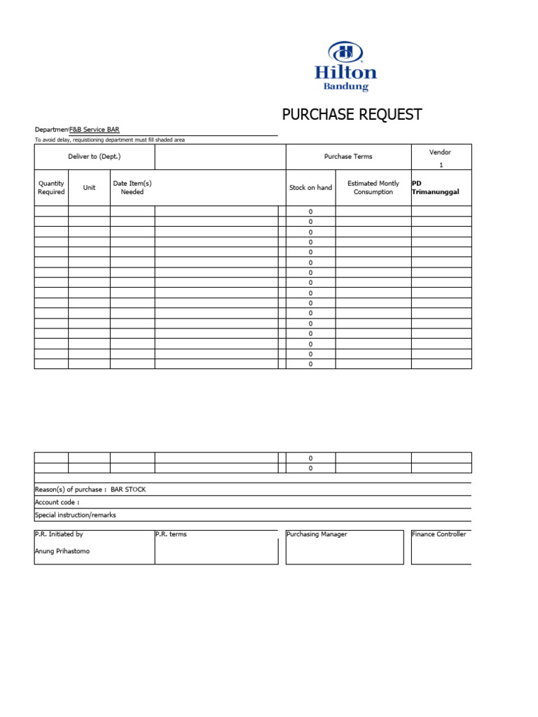 Purchase Request Form | PDF | Economies | Business