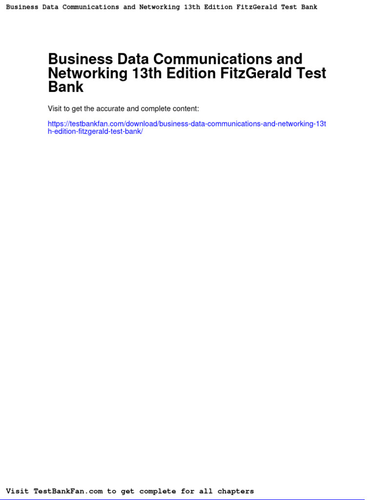 Dwnload Full Business Data Communications and Networking 13th Edition ... Dwnload Full Business Data Communications and Networking 13th Edition ...