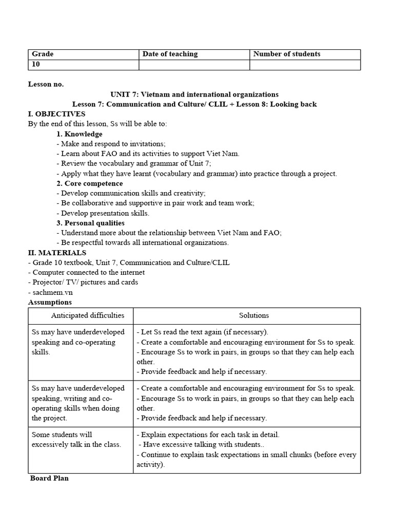 10A2. U7-L7, 8 - Culture + Looking Back | PDF | Stress (Linguistics) | English Language