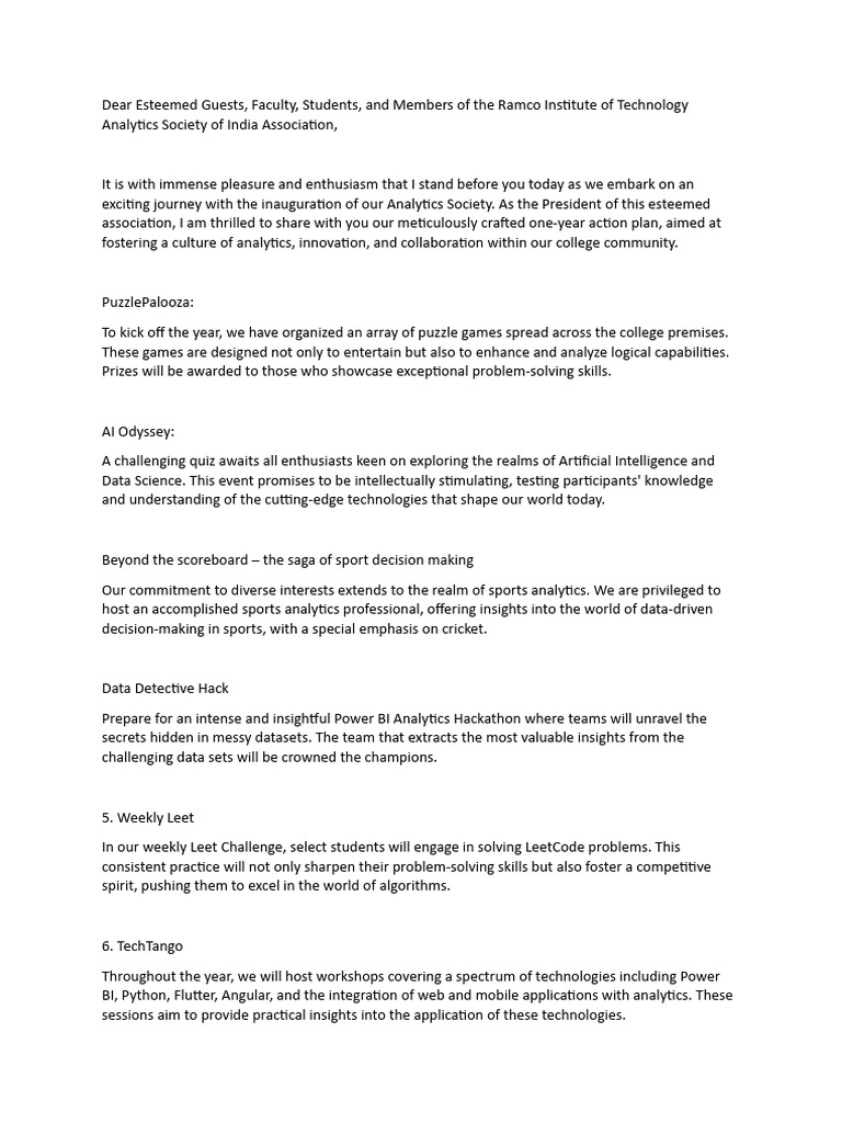 One Year Action Plan | PDF | Analytics | Artificial Intelligence