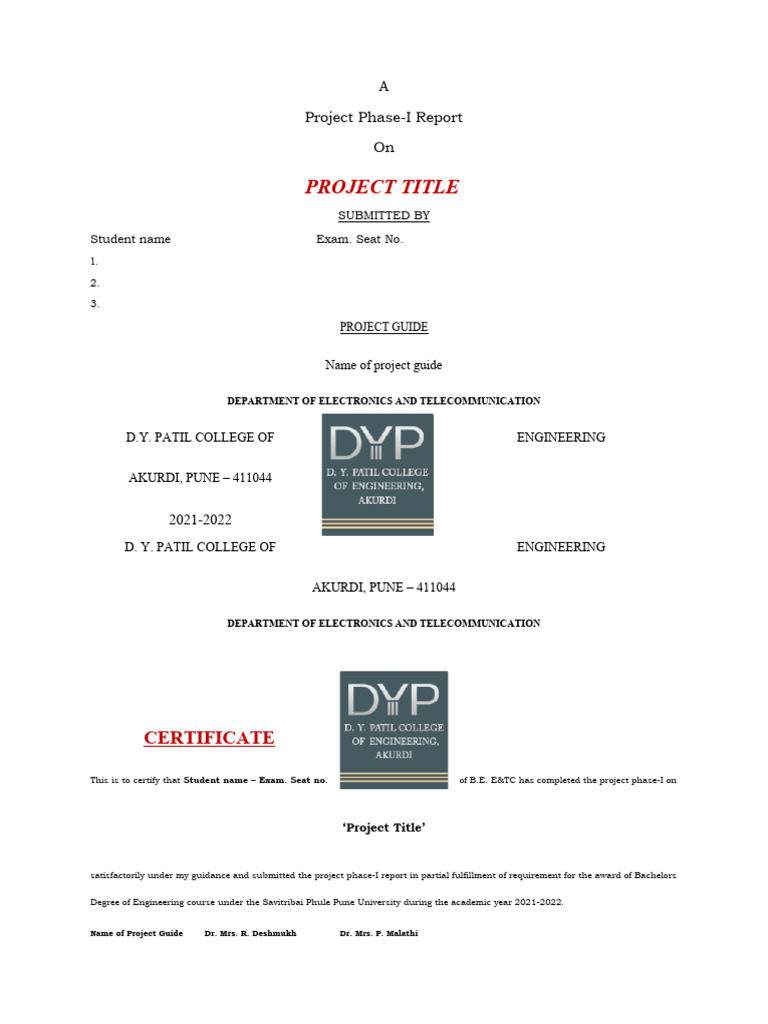 PROJECT - PHASE - 1 - REPORT - Format 21-22 | PDF | Computing