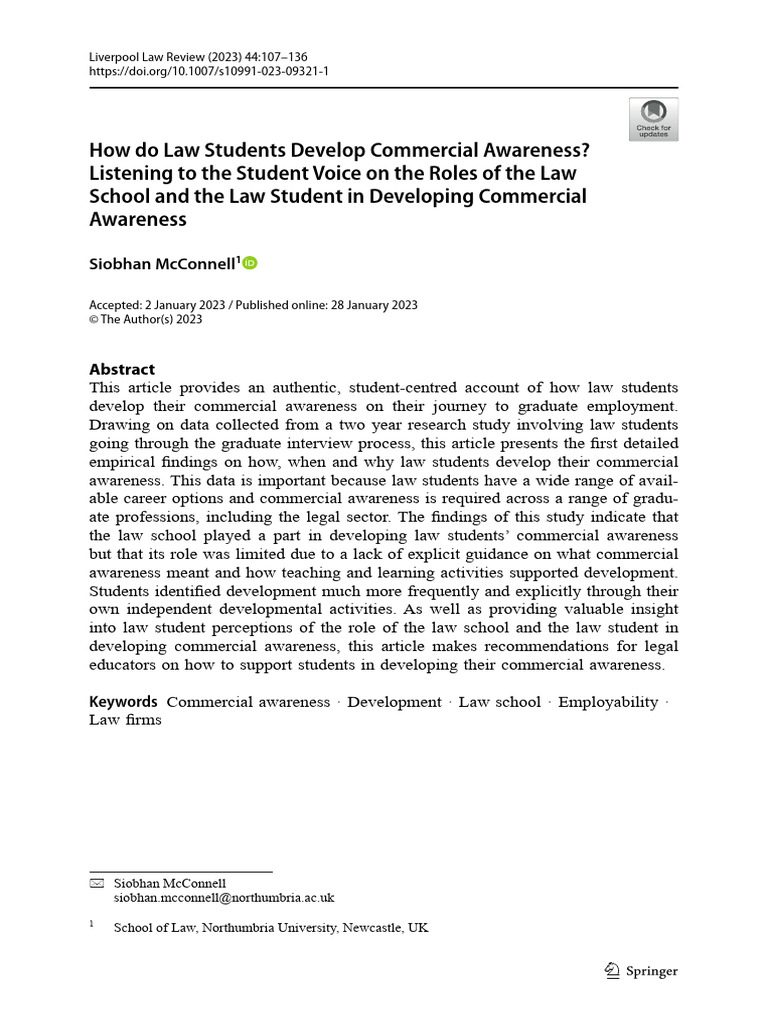 How Do Law Students Develop Commercial Awareness - Listening To The ...