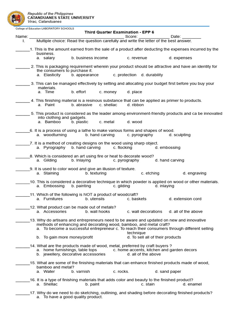 4th QE EPP 6 | PDF | Recycling | Insulator (Electricity)