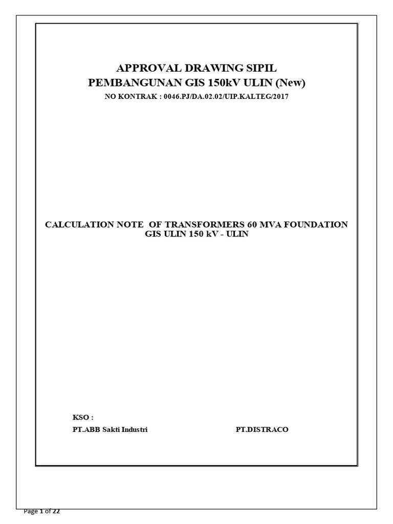 Approval Drawing Sipil Pembangunan Gis 1 | PDF