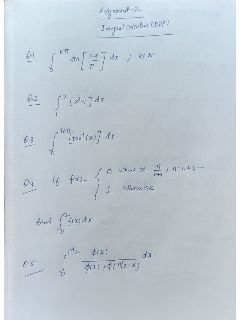 Integral Calculus Assignment 2 | PDF
