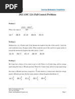 2021 Amc 10a Problems and Answers Fall | PDF | Quadratic Equation | Polynomial