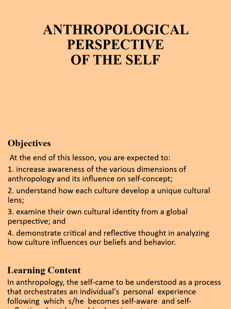 Anthropological Perspectives on Self | PDF | Self Concept | Anthropology