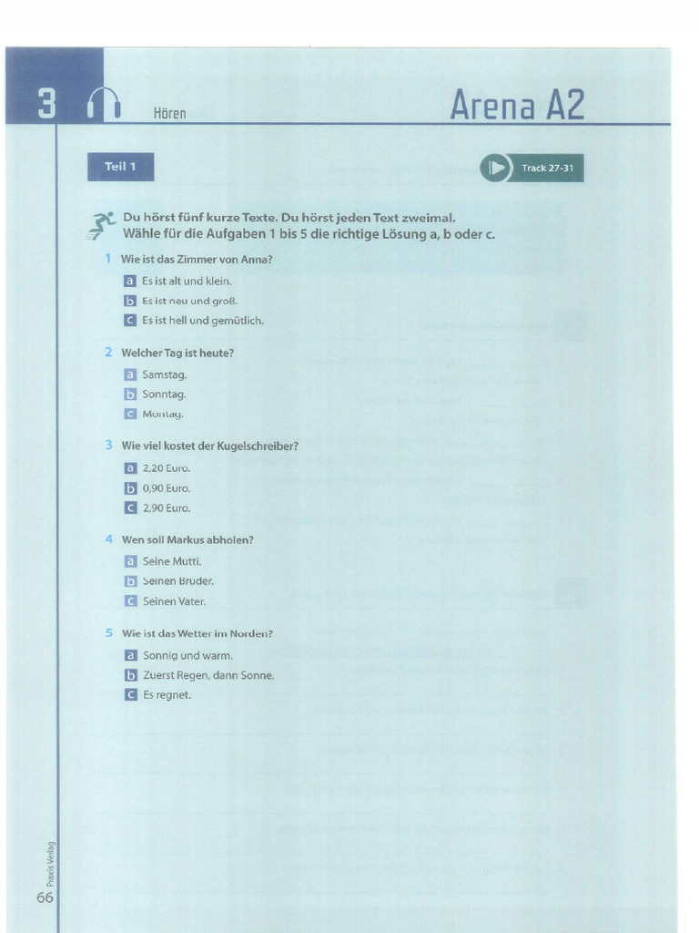 ArenaA2-Test - Buch - Test 3 | PDF