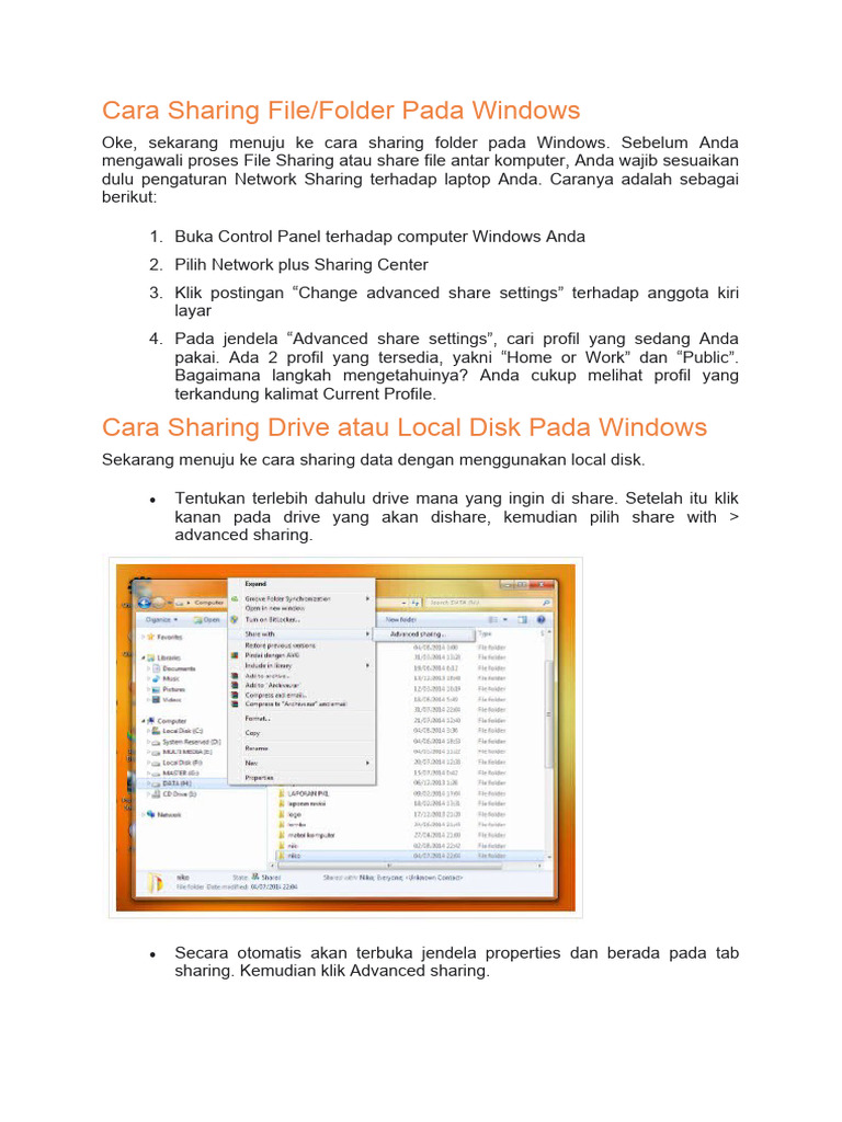 Cara Mudah Sharing File di Windows | PDF