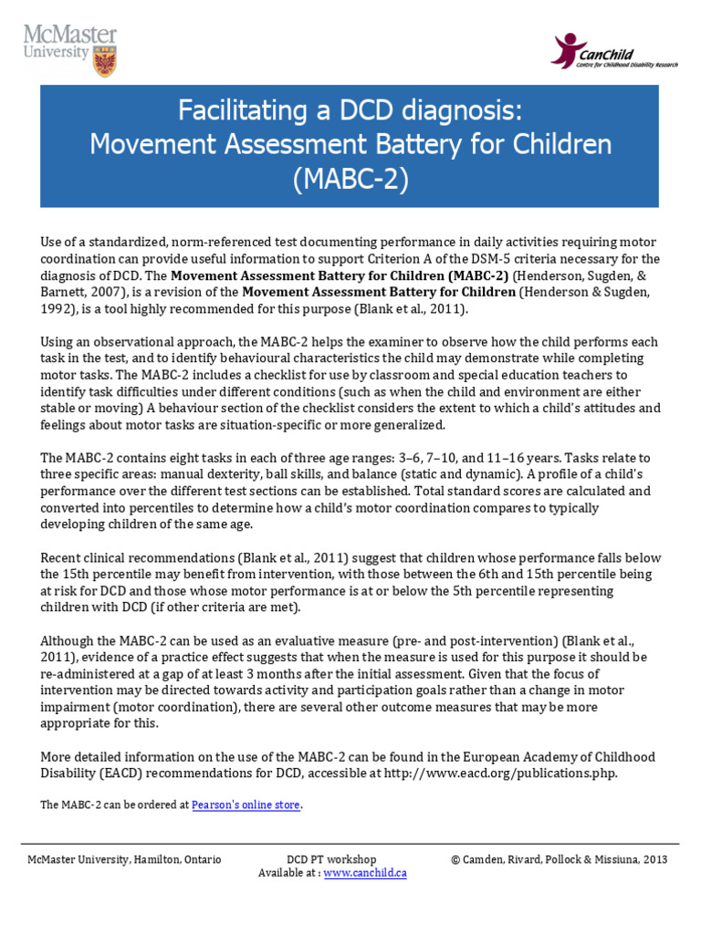Mabc 2 | PDF | Percentile | Cognition