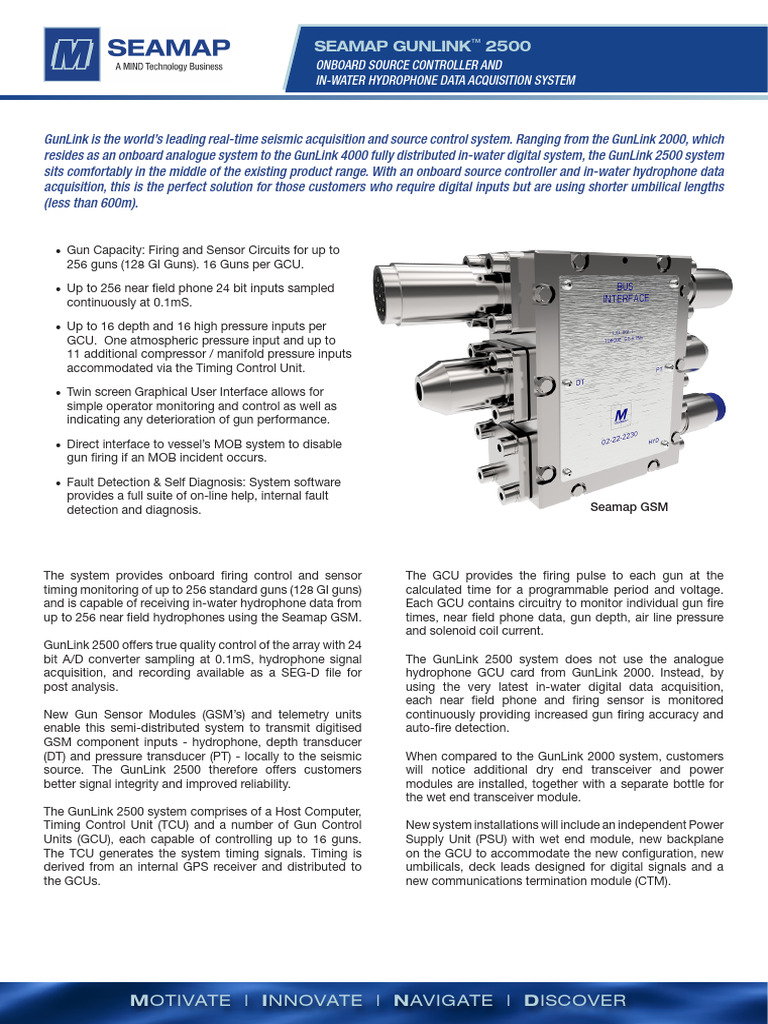 MIND Seamap GunLink 2500 | PDF | Telephone | Sensor