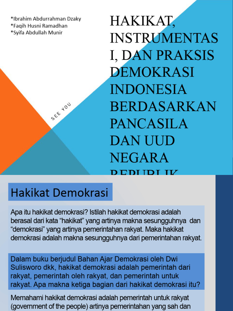 Hakikat, Instrumentasi, Dan Praksis Demokrasi Indonesia | PDF