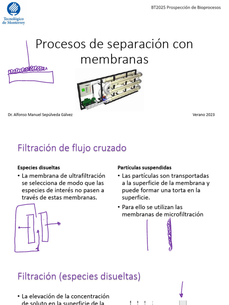 C14 Separación+con+Membranas+II | PDF | Filtración | Procesos industriales