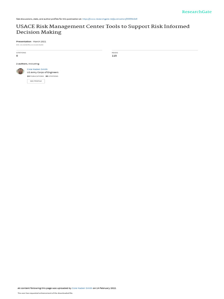 USACE Risk Tools for Hydropower | PDF | Bayesian Inference | Risk