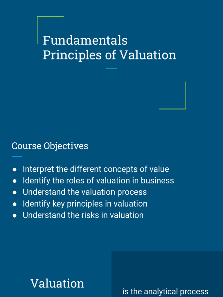 Fundamentals Principles of Valuation | PDF | Valuation (Finance) | Investing