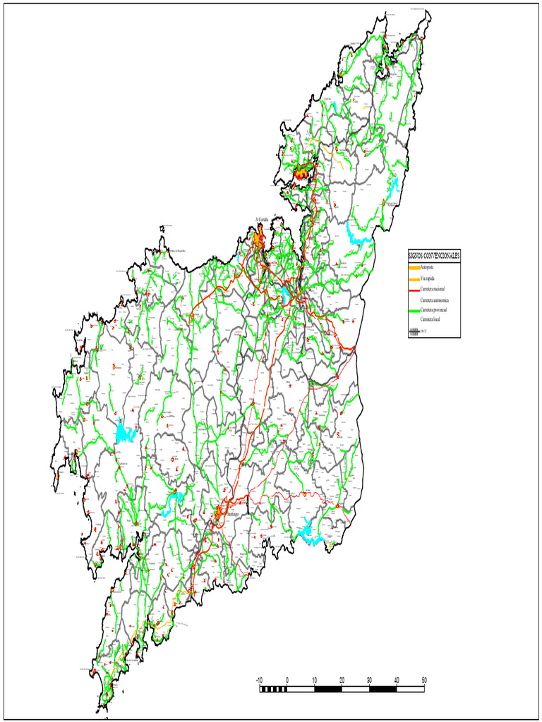 Mapa y Catalogo Carreteras Diputacion A Coruna | PDF