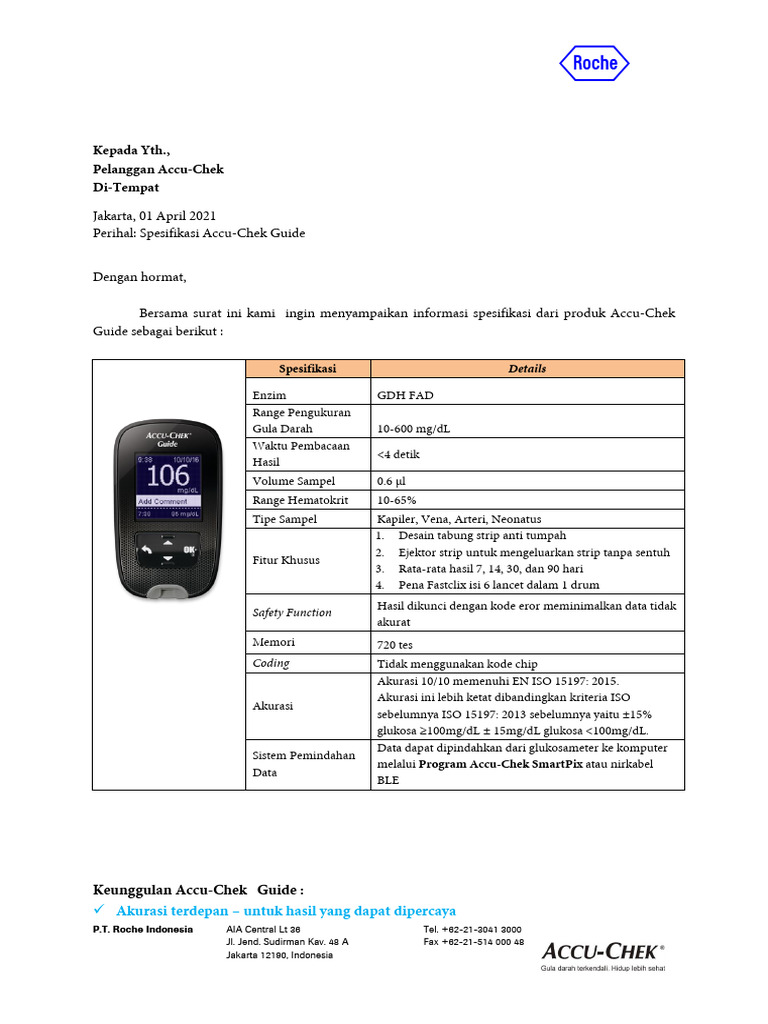 Spesifikasi Accu-Chek Guide | PDF