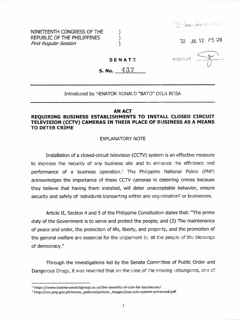 CCTV Installation Mandate for Businesses | PDF