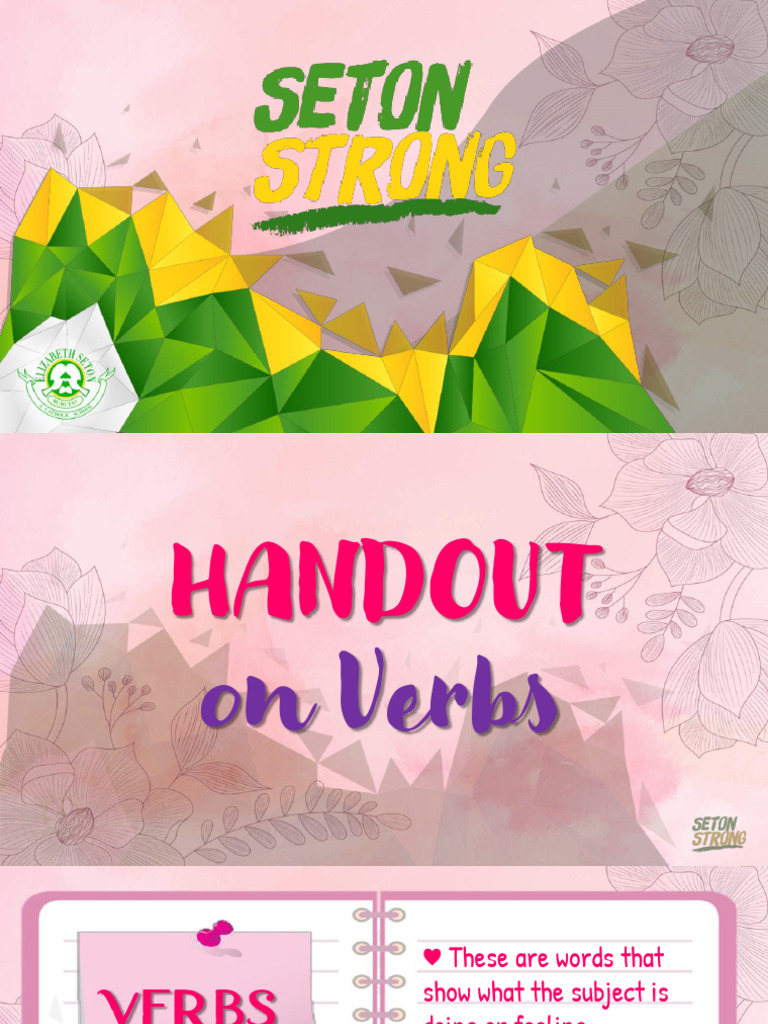 Handout On Verbs | Download Free PDF | Verb | Subject (Grammar)