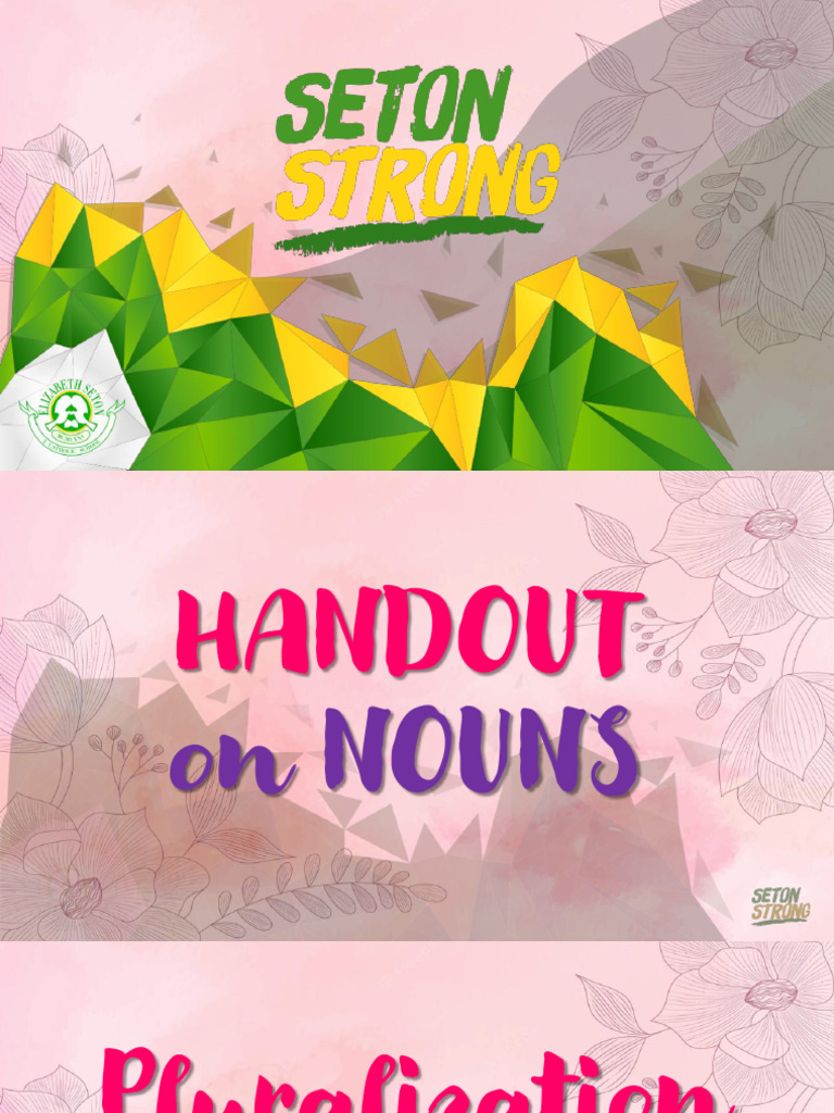 Handout On Pluralization of Nouns | PDF | Plural | Grammatical Number