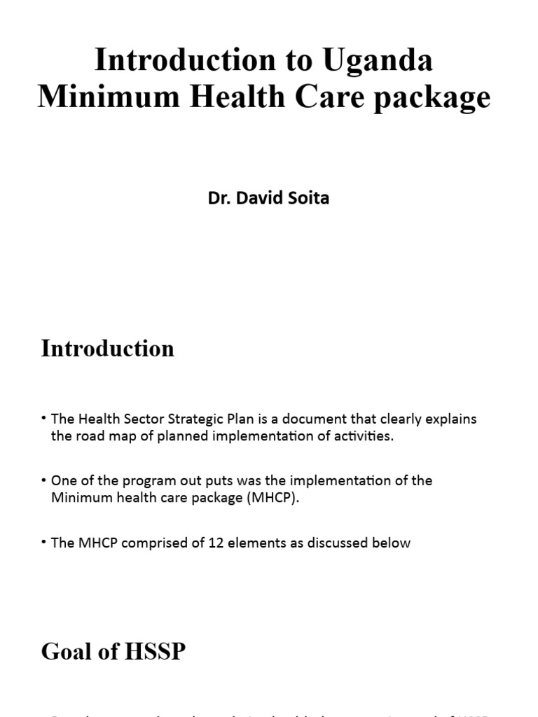 Uganda Minimum Health Care Package Overview | PDF | Self-Improvement