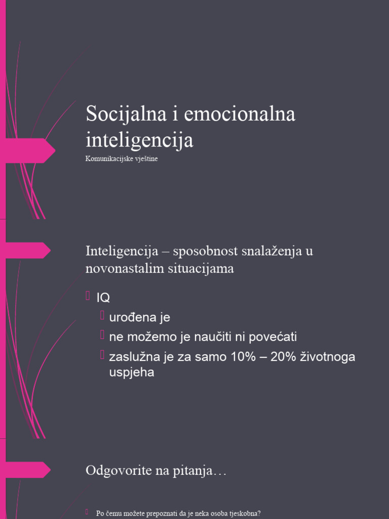 Socijalna I Emocionalna Inteligencija | PDF