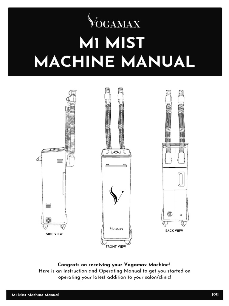Vogamax Mist Machine M1 Instruction Manual | PDF | Screw | Machines