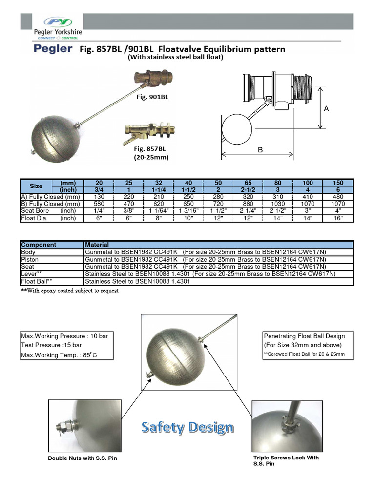 Ballcock Valve Specifications and Diagram | PDF | Tools | Manufactured ...